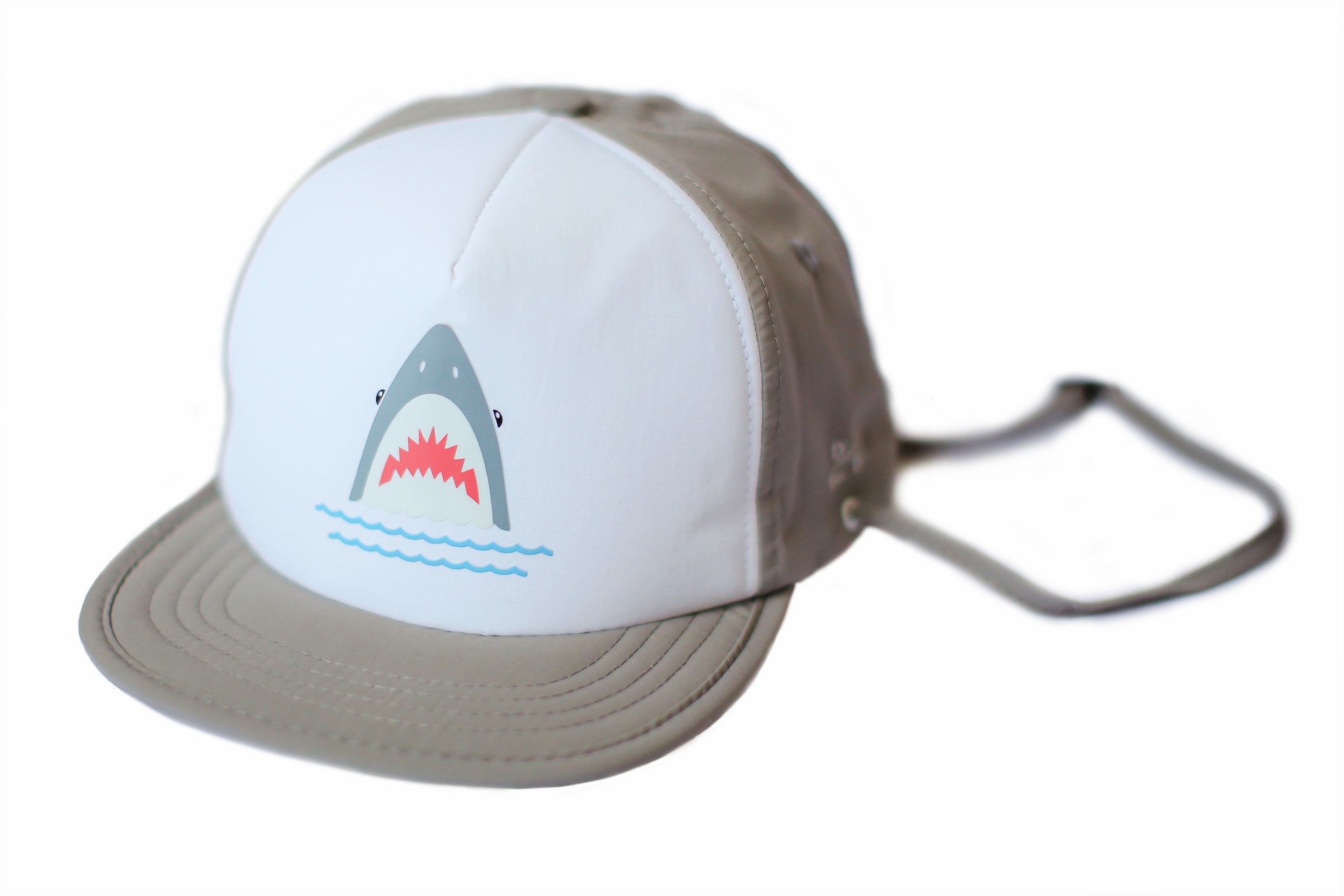 Great White Shark Bite Kids Sun Hat - Chin Strap Water Resistant ...