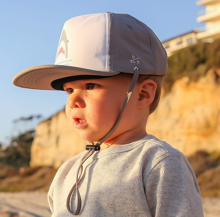 Great White Shark Bite Kids Sun Hat - Chin Strap Water Resistant ...